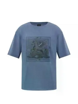Etro Pegasus-print T-shirt - Blue