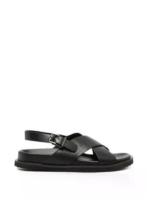 SERGIO MORETTI FIRENZE Crossover-strap Buckle-fastening Sandals - Black