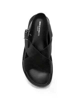 SERGIO MORETTI FIRENZE Crossover-strap Buckle-fastening Sandals