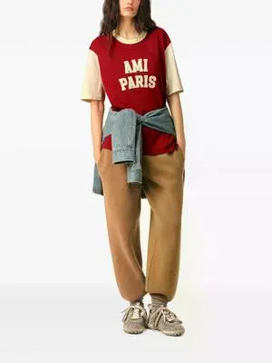 AMI Paris Cotton T-shirt With Embroidery