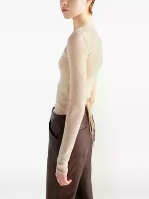 LEMAIRE Mesh Jersey Ballerina Wrap Top - Neutrals