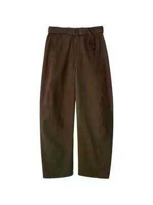 LEMAIRE Twisted Belted Pants In Dyed Heavy Broken Twill - Brown