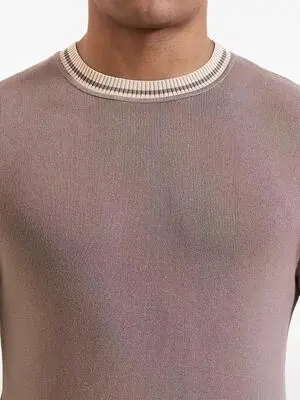 MAUVAIS Stripe-trim Ribbed T-shirt