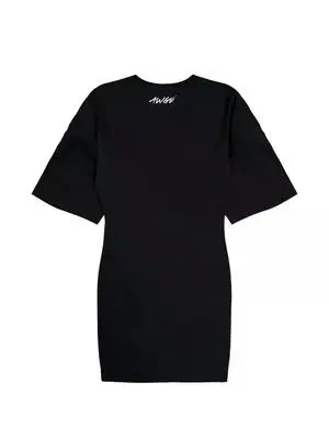 AWGE Shoulder-pad Logo-print Mini Dress