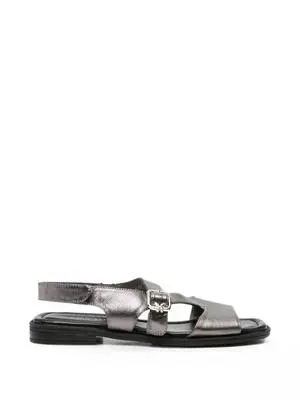 SERGIO MORETTI FIRENZE Buckle-fastening Slingback Sandals - Grey