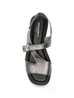 SERGIO MORETTI FIRENZE Buckle-fastening Slingback Sandals - Grey