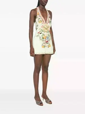 Camilla Floral-print V-neck Playsuit