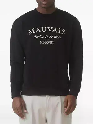 MAUVAIS Logo-print Crew Neck Sweater - Black