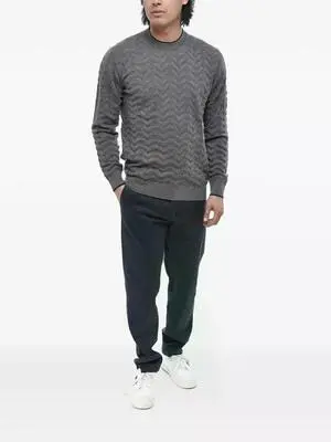PAOLO PECORA Chevron-pattern Crew-neck Sweater