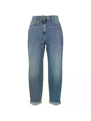 Elisabetta Franchi Logo-plaque Turn-up Jeans - Blue