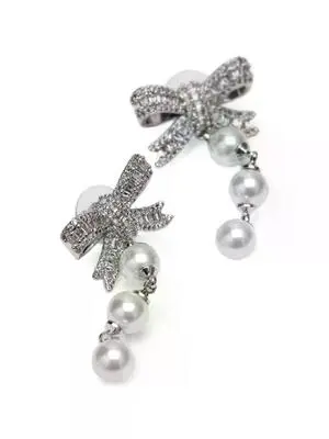 SELF-PORTRAIT Crystal-embellished Bow Earrings