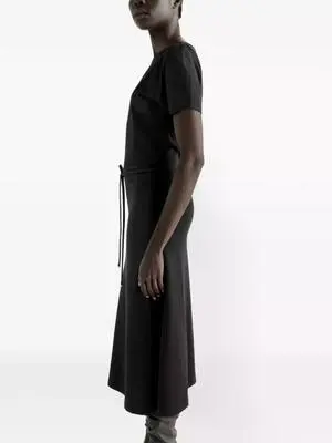 LEMAIRE Belted Dress In Heavy Cotton Jersey - Black