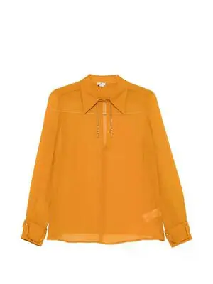 Elisabetta Franchi Charm-embellished Cut-out Blouse - Orange