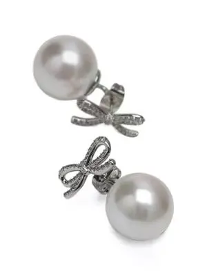 SELF-PORTRAIT Bow-detail Earrings - Silver
