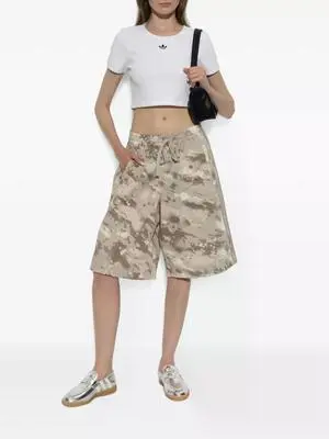Adidas Abstract-print Logo-embroidered Shorts