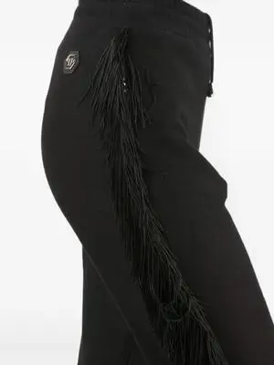 Philipp Plein Fringed-trim Cropped Track Pants