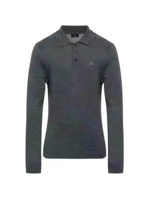 Etro Logo-embroidered Long-sleeve Polo Shirt