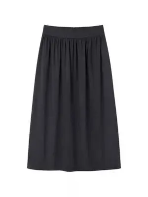 GRAN SASSO Pleated-waistband Flared Midi Skirt - Black