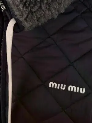 Miu Miu Quilted Shearling-collar Jacket