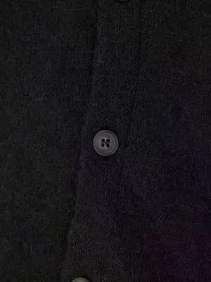 Our Legacy Evening Polo Brushed-knit Cardigan - Black