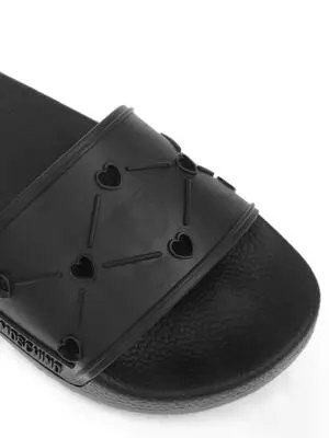 Moschino Heart-motif Slides