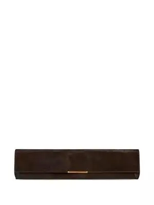 Balmain Long Clutch Bag In Pony-effect Leather - Brown