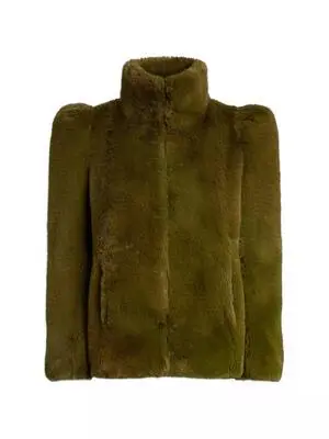 Balmain Short Faux-fur Coat - Green