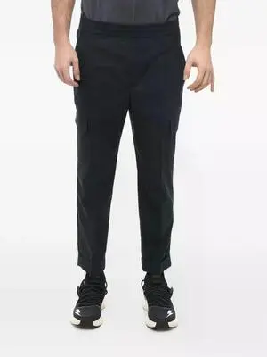 Neil Barrett Elasticated-waist Turned-up Hem Trousers - Blue