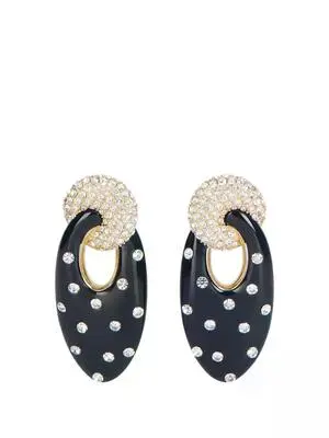 Balmain Lacquered Brass Organic Earrings With Crystals - Gold
