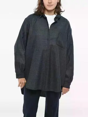 SUPER BLOND Oversized Flannel Shirt - Blue