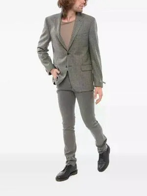 Corneliani Checked Single-breasted Wool Blazer - Neutrals