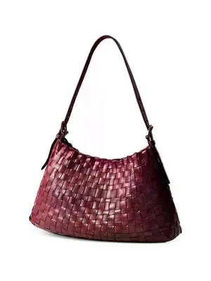 Dragon Diffusion Hobo Salvage Woven Leather Tote Bag - Red