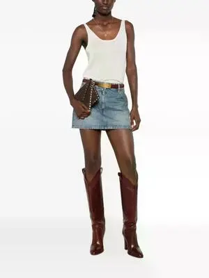 Valentino Garavani Vlogo Denim Mini Skirt
