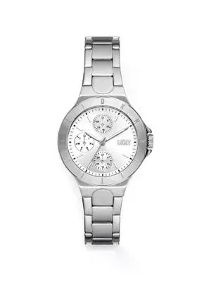 Dkny Chambers Logo-engraved 31mm Watch - Silver
