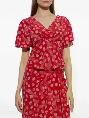 Isabel Marant Étoile Faljane Floral-print Blouse - Red
