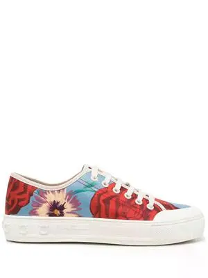 FERRAGAMO Borg Floral-print Trainers - Multicolour