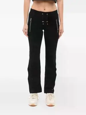 Philipp Plein Crystal-embellished Suede Trousers - Black