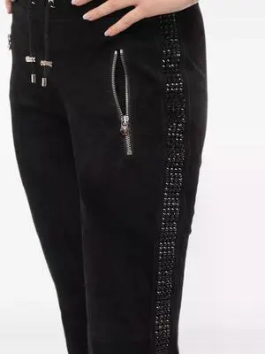 Philipp Plein Crystal-embellished Suede Trousers