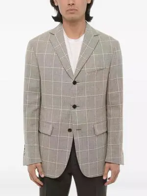 Corneliani Checked Single-breasted Circle Blazer - Neutrals