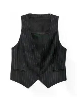 TOM FORD Pinstripe-pattern Waistcoat - Black