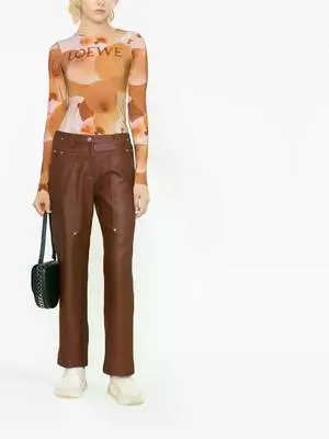 Stella McCartney Faux Leather Straight Leg Trousers