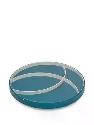 RUDI Round Leather Tray - Blue