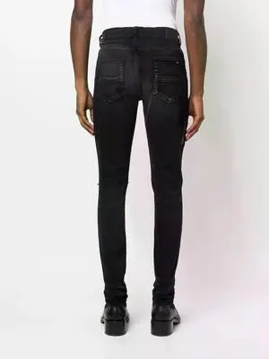 Amiri Leather Logo-patch Skinny Jeans