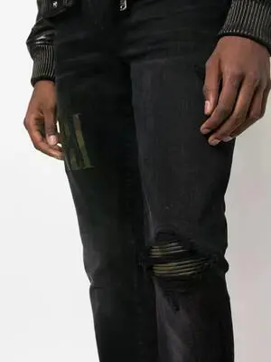 Amiri Leather Logo-patch Skinny Jeans