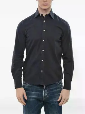 DEPERLU French-collar Poplin Shirt - Blue