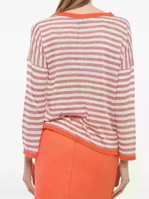 WHYCI Striped V-neck Sweater