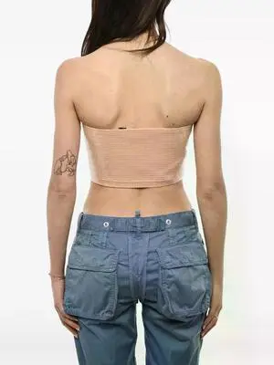 Dsquared2 Disco Sequin-embellished Strapless Crop Top