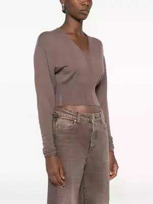 Rick Owens V-neck Cropped Sweater