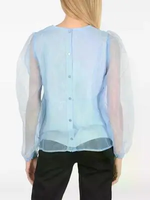 Baum Und Pferdgarten Sheer Puff-sleeve Blouse