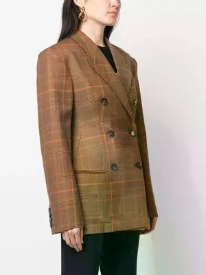 Stella McCartney Double-breasted Checked Wool Blazer